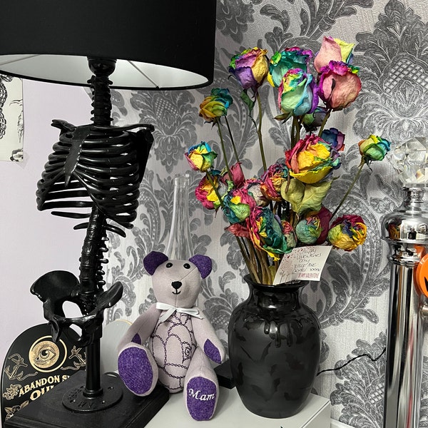 Gothic Bat Vase, Matte Black, Goth Bats Flowers, Macabre Alternative ...