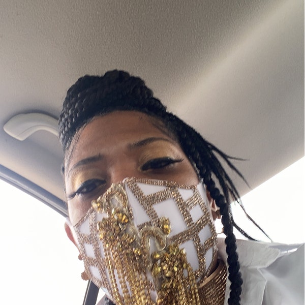 Rhinestone Lace Fringe Applique | Rhinestone Face Mask Applique ...