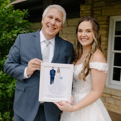 Personalized Bride and Dad Portrait Art DIGITAL Father of the Bride ...