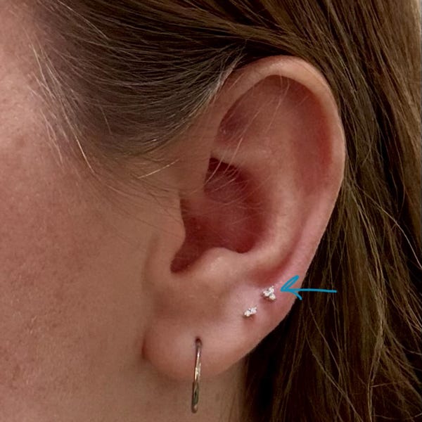 Angel Wings Piercing (single) Mix Marquise Cz Piercing, 925 Sterling ...