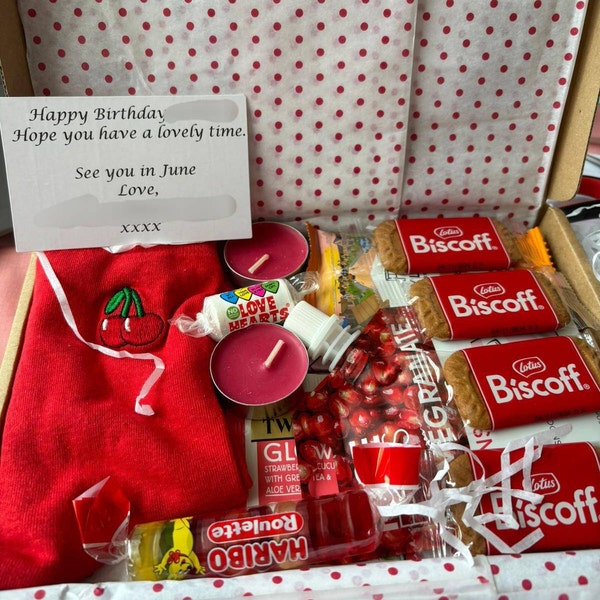 Red Mini Spa Pamper Gift Set, Vegan Option, Hug in a Box, Gift for Her ...
