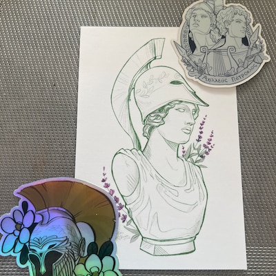 Postcard: Art Nouveau Achilles & Patroclus Greek Mythology Artwork the ...