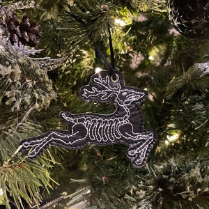 Skeleton Reindeer Ornament Goth Christmas Black Tree Spooky Decor - Etsy