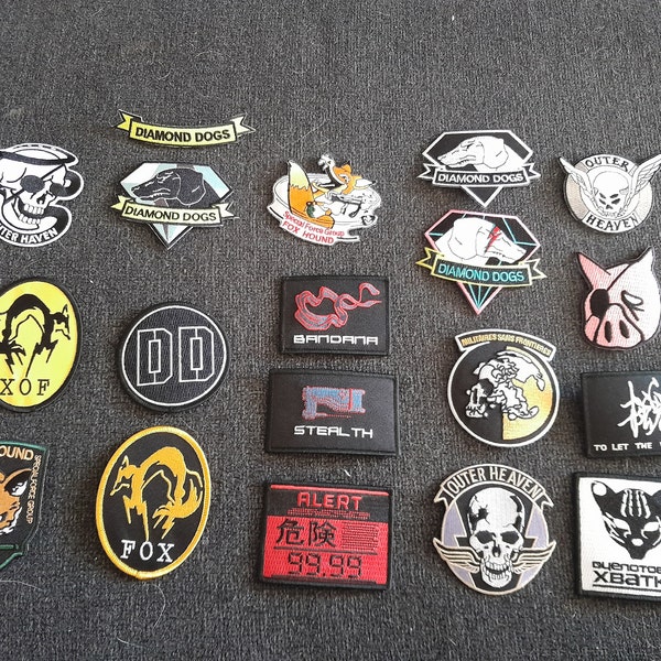 Metal Gear Solid Iron on Patches Collection Foxhound, Diamond Dogs, XOF ...