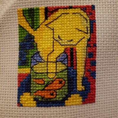 Cat With Red Fish, Matisse Mini Cross Stitch Artwork Cross Stitch ...