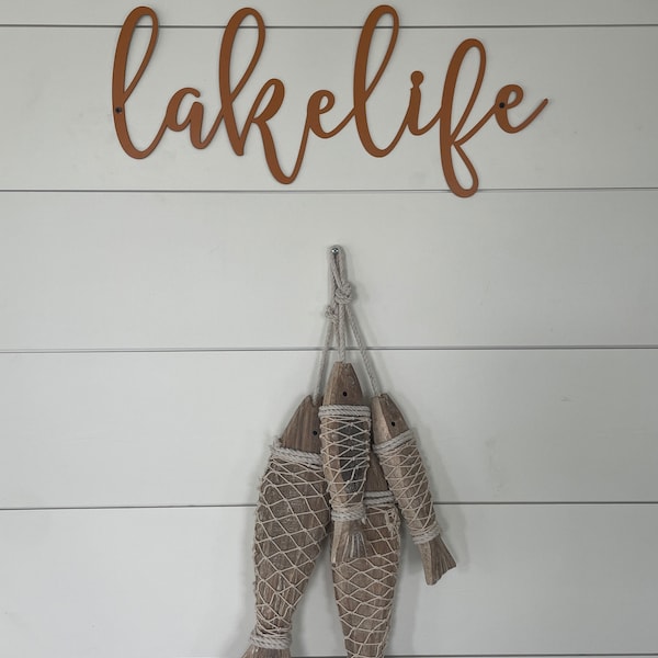 Lakelife Metal Sign Lake Decor Lakehouse Sign Metal Words Lake House ...