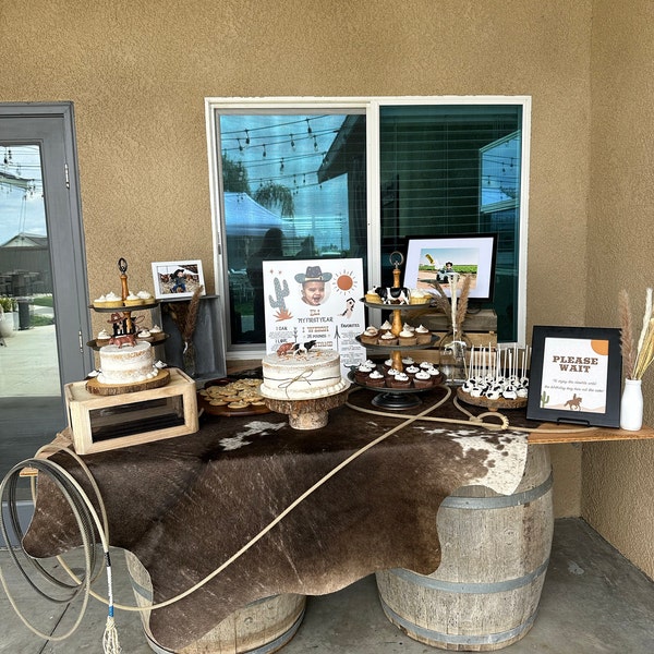 First Rodeo Milestone Poster | Wild West 1st Birthday Poster Cowboy 1st ...