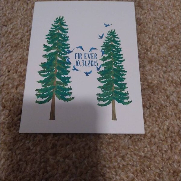 Wood Anniversary Card - Fir Tree Forever Love - Etsy