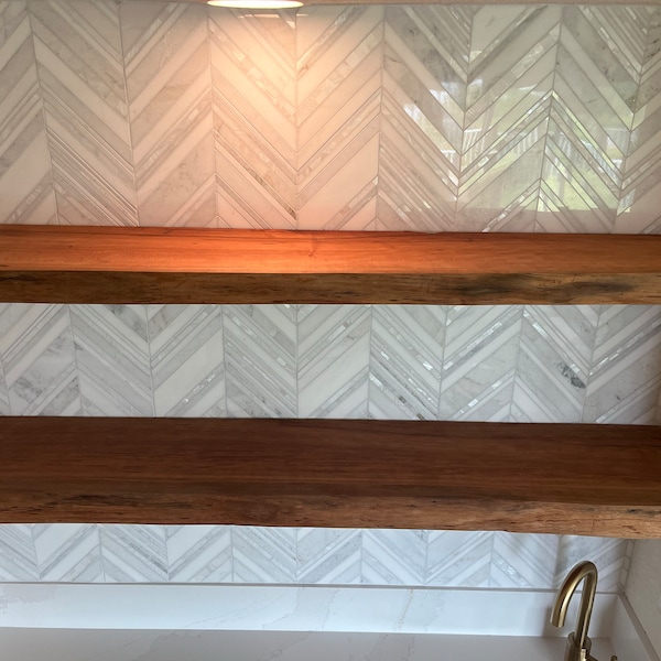 Chunky Cherry Live Edge Floating Shelf - Etsy
