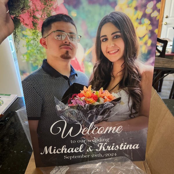 Custom Photo Wedding Welcome Sign: Acrylic, PVC, or Paper - Etsy