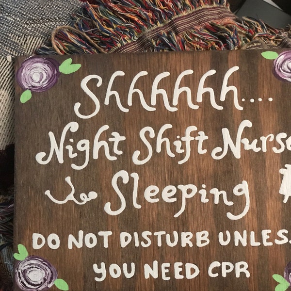 Nurse Sign, Sleeping Nurse, Nurse Gift, RN Gift, LPN Gift, Wood Sign ...