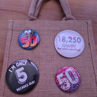 50th Birthday Badge Pin Metal 59mm 2.4 Inches Funny - Etsy UK