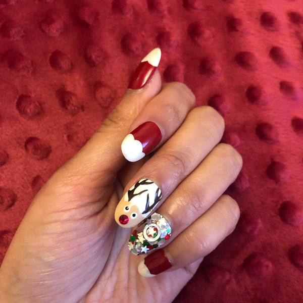 Crystal Red Nosed Reindeer | Christmas | Santa | Rudolph | Hand Painted ...