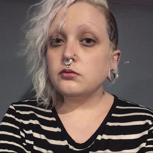 Gold Triple Stacked Beaded Septum Ring With Gap Piercing | Etsy