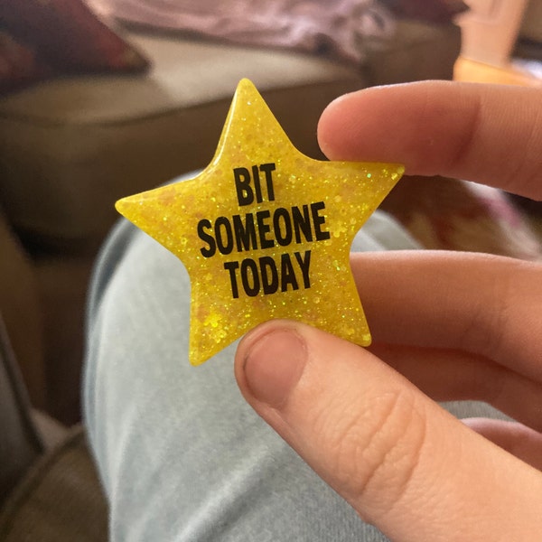 Gold Star Custom Resin Pins, Novelty Pins, Custom Text Pins, Quirky ...