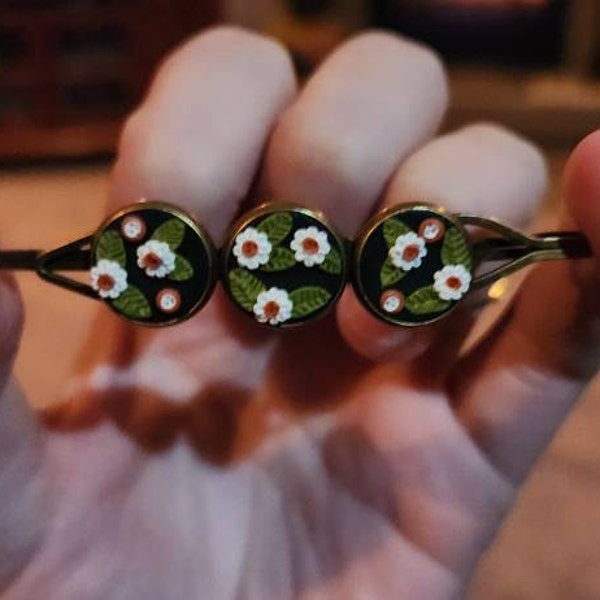 Whimsical Cottagecore Clay Hair Pins | Green Witch Bridal Mushroom and ...