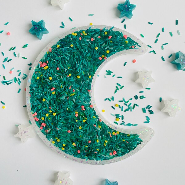 XL 8 Inch Tray Crescent Moon Silicone Mold 1/4in Base+ 1/4in Rim Big ...