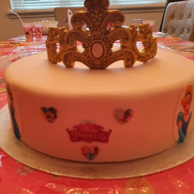 Fondant Gum Paste Princess Tiara Cake Girl Birthday Party Crown Tiara ...