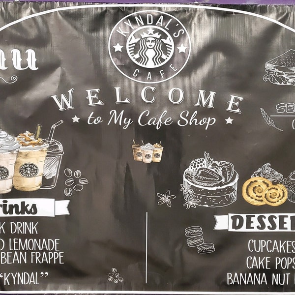 Cafe Shop Menu Board Poster: Chalkboard Style (36" X 24") - Etsy
