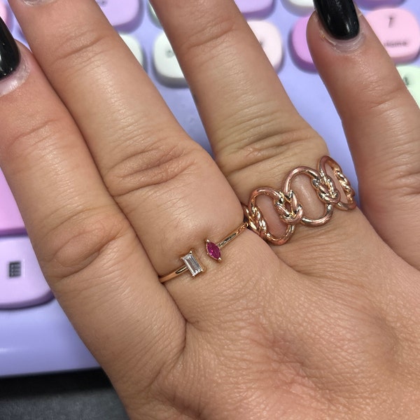 14K Gold Ruby Ring, Diamond Ruby Ring, Wedding Band Ring, Dainty Ruby Ring, Vintage Ruby Ring ...