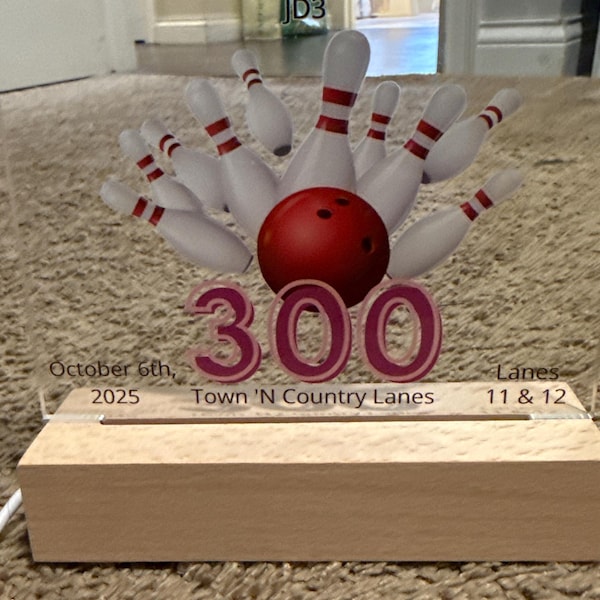Bowling 300 Game Honor Score Reward Acrylic Perfect Game - Etsy