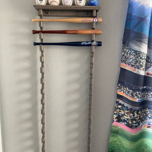 15 Mini Bat Horizontal Display Rack With Baseball Shelf - Etsy