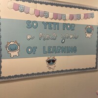 January Bulletin Board | Yeti New Years Bulletin Board Kit - Etsy Canada