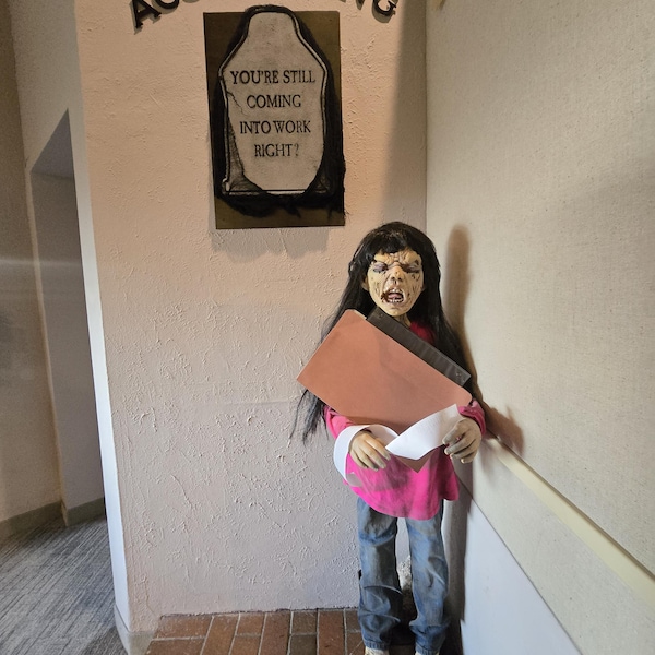 Handmade Halloween "you're Still Coming Into Work Right?" Tombstone ...