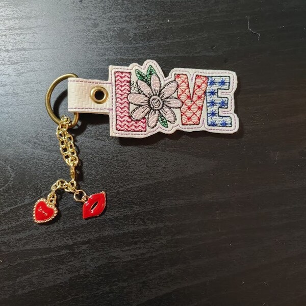 ITH Machine Embroidery Designs | Flower Embroidery Design | Key Fob ...