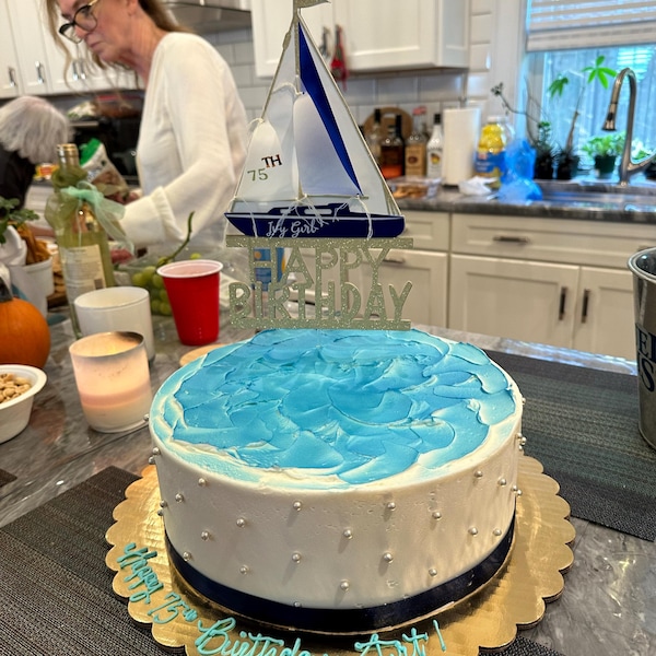 Personalized Boat Cake Topper for a Nautical Birthday, Nautical Party ...