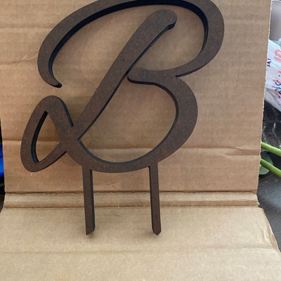 Wooden Wedding Cake Topper Letter B Also Perfect for Birthday Cake ...