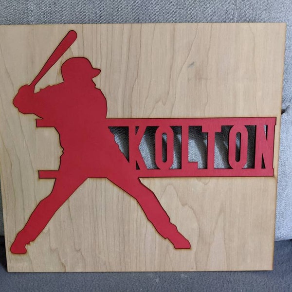 Baseball Wall Sign, Baseball Wall Decor, Kids Name Sign, Wood Name Sign ...