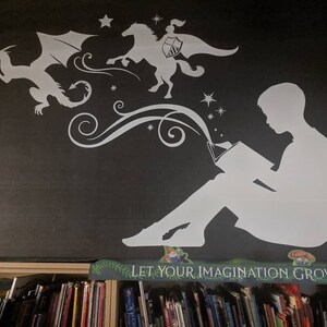 Boy Reading Magic Book Wall Decal Vinyl Art Stickers for Homes, Kids ...