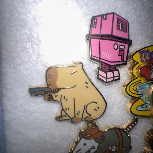 Cap-ybara Capybara With a Gun Enamel Pin | Original Creator | Pin for ...