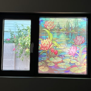 Custom Size Leaf Pattern PVC Electrostatic Privacy Glass Window Film ...