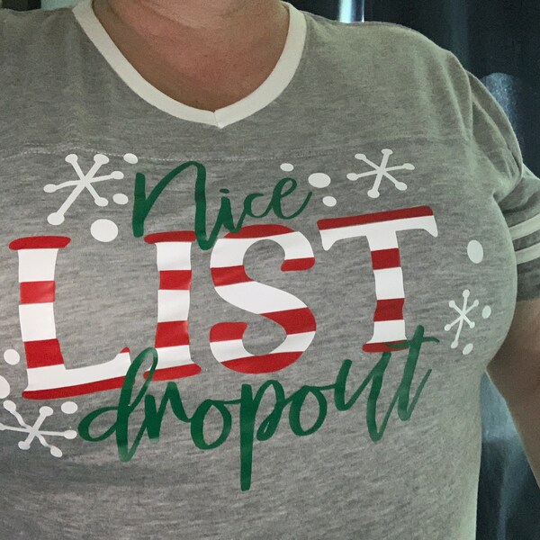 Nice List Dropout Christmas SVG Design (digital Download) - Etsy
