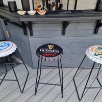 Bar Stool Man Cave Bar Stool Home Bar Bottle Top Cap Custom Design ...