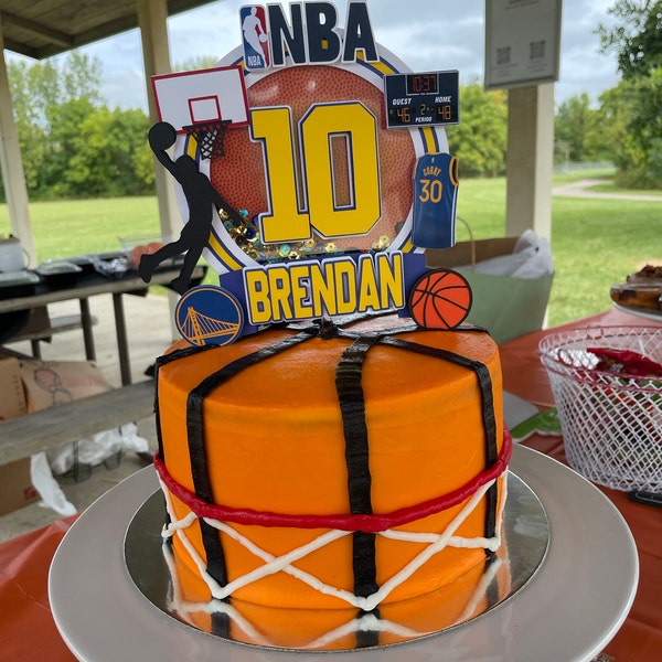 Basketball Shaker Cake Topper, Basketball Birthday Party, Sports Cake ...