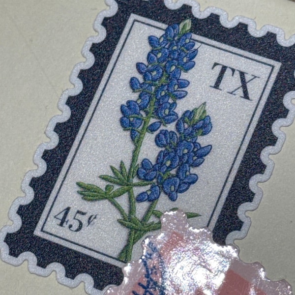 Texas Bluebonnet Stamp Sticker - Etsy
