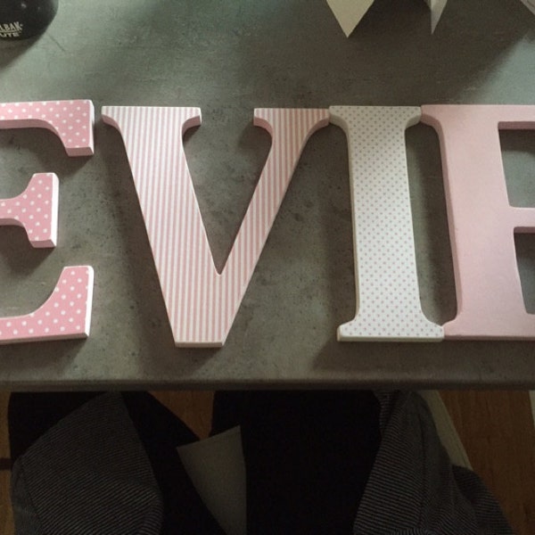 Wooden Letters for Nursery in Pink, Tan, Black and White. Matilda Jane ...