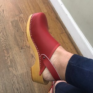 Clogs Red With Turnable Strap - Etsy