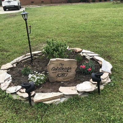 Name and Address Stone Engraved Rock Personalized Garden Stone House ...