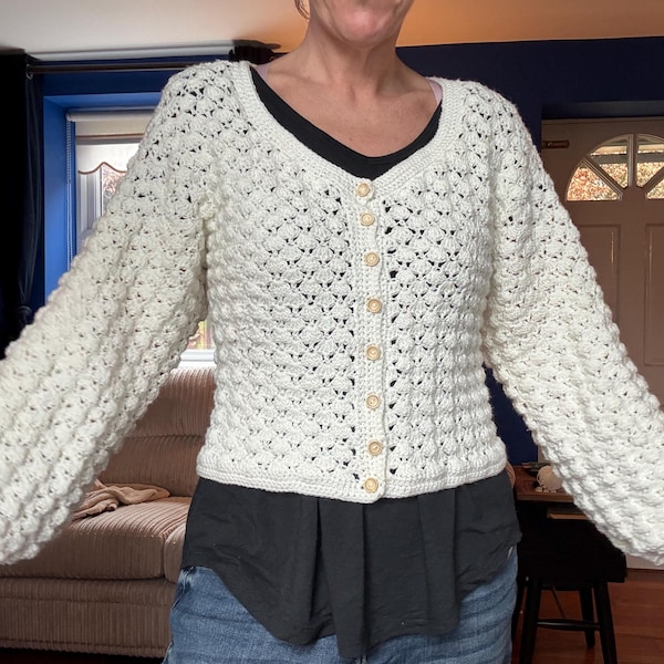 Basic Mesh Sweater Crochet Pattern/ Shrug Sleeves Top/ No Sew Pattern ...