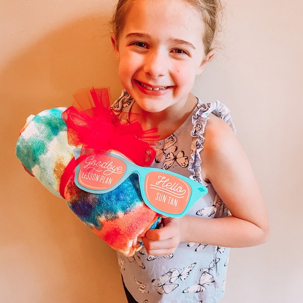 Goodbye Lesson Plan, Hello Sun Tan, Printable Gift Tag, Teacher Gift ...