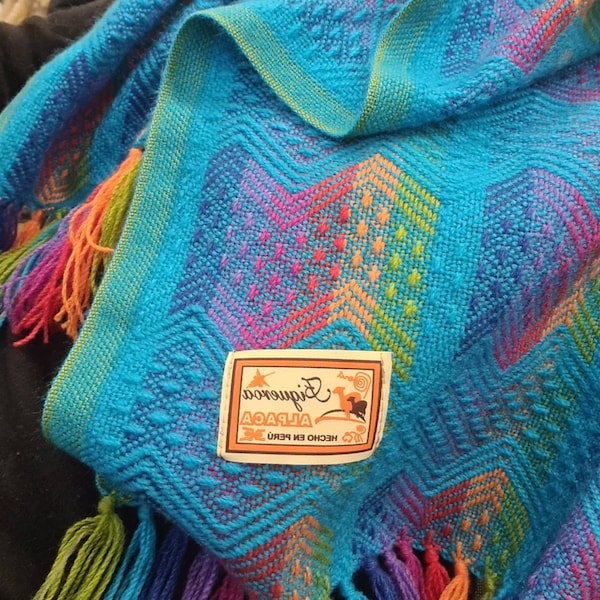 Alpaca Poncho Rainbow for Men and Woman, Poncho Alpaca Wool, Peru ...