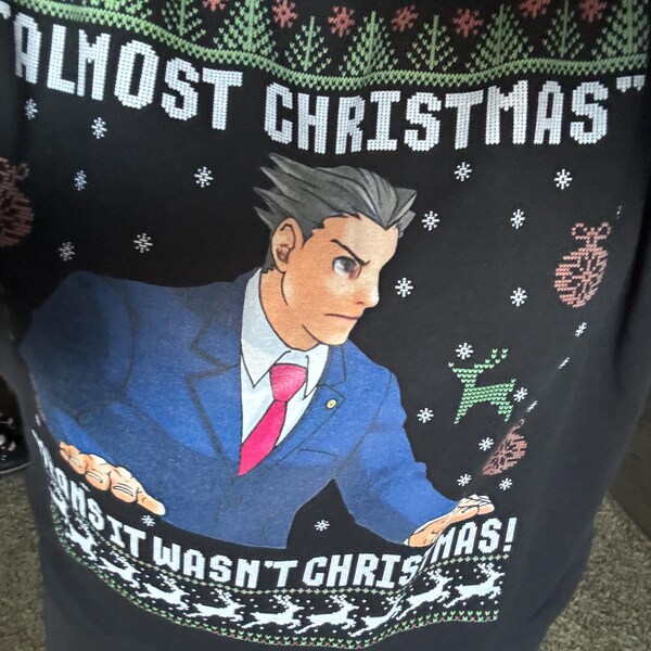 Ace Attorney Ugly Christmas Sweater - Edgeworth Santa December 24th ...