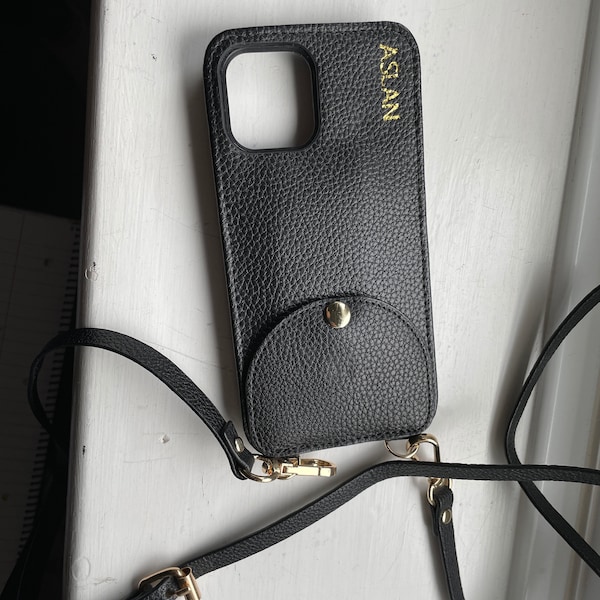 Custom Pebbled Leather Crossbody iPhone Purse Bag W/adjustable Strap ...