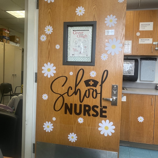 School Nurse Wall Door Vinyl Decal - Nurse Office Nurse's Door, School ...