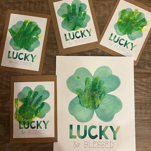 Lucky and Blessed / Handprint Craft / St Patrick's Day Clover / Art ...