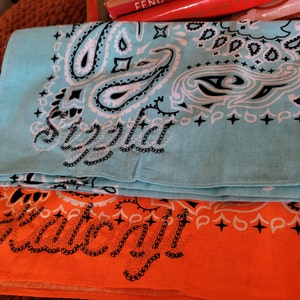 Personalized Bandana, Name Chain Stitch Embroidered Bandana ...